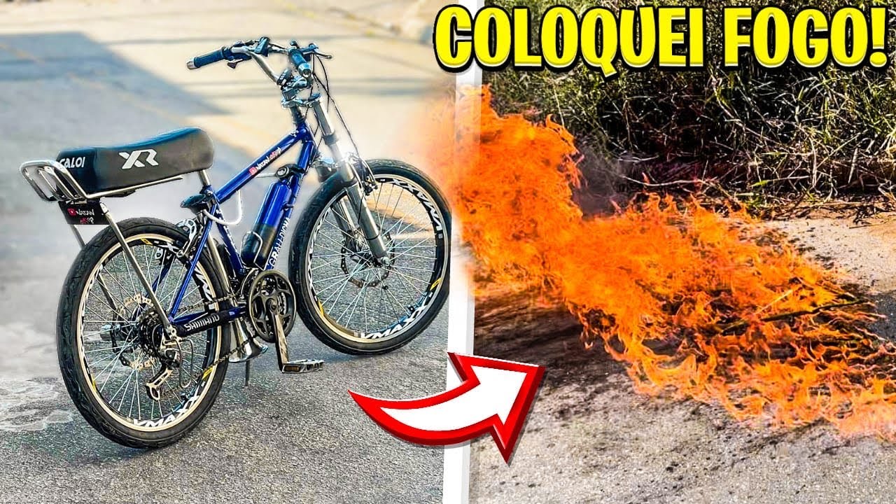 COLOQUEI FOGO NA MINHA BIKE - YouTube