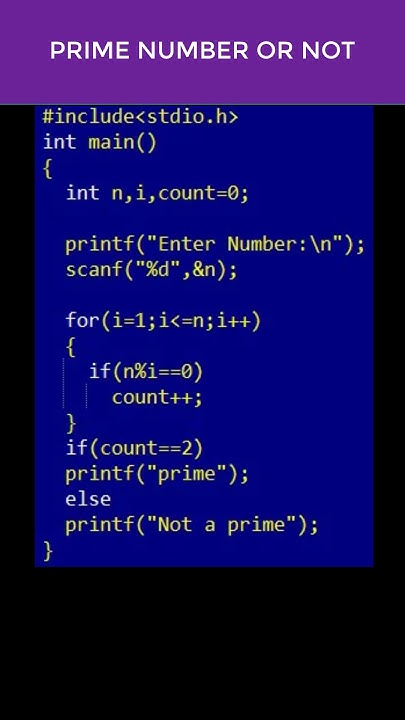 PRIME NUMBER PROGRAM IN C #shorts #KnowX - YouTube
