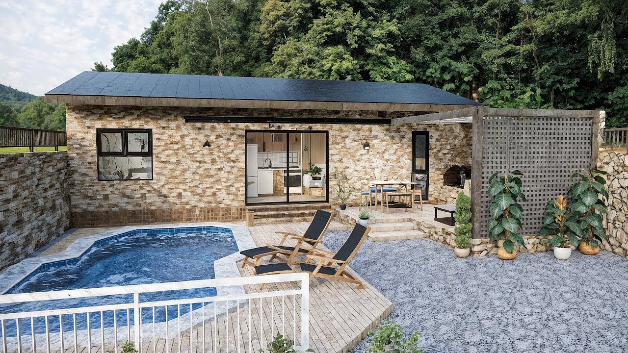 31sqm Tiny Retreat House Tour with Pool | Cozy 2-Bedroom Small Home ...