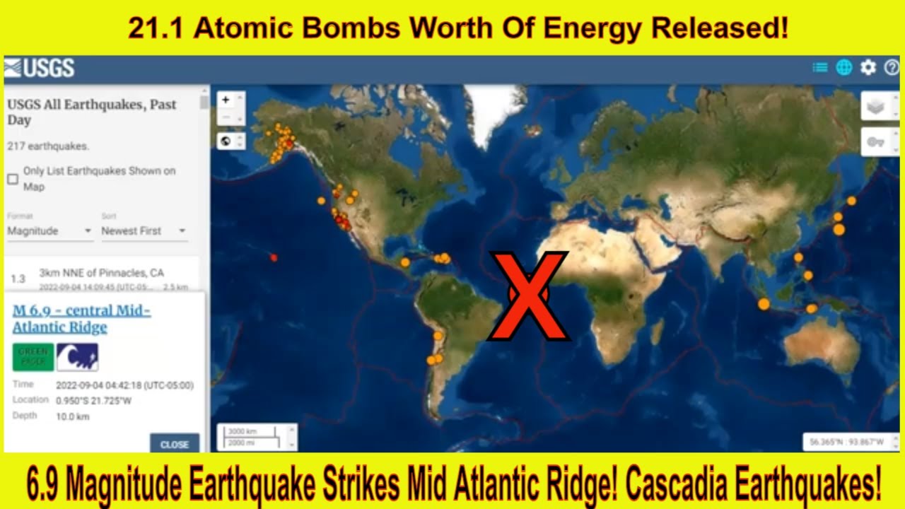 6.9 Magnitude Earthquake Mid Atlantic Ridge! Cascadia Earthquakes ...