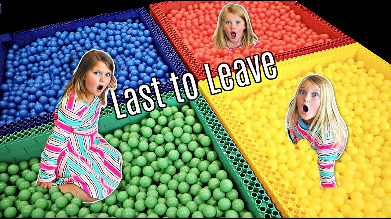 LAST to LEAVE the GIANT Lego Ball Pit and COLORED Lego MANSION! - YouTube