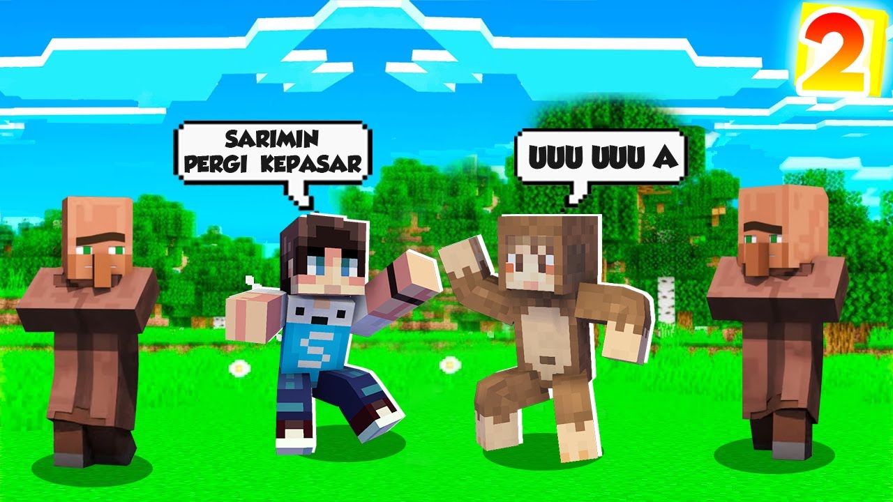KITA BUKA TOPENG MONYET DI DESA DI MINECRAFT!!! - SURVIVAL TERKUTUK S2 ...