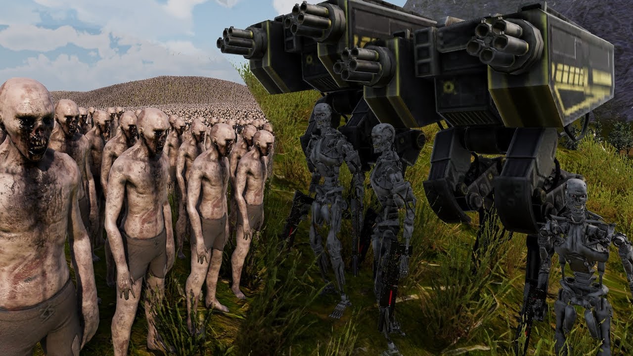 T-45 & T-800 Terminator vs 2,000,000 Zombies | Ultimate Epic Battle ...