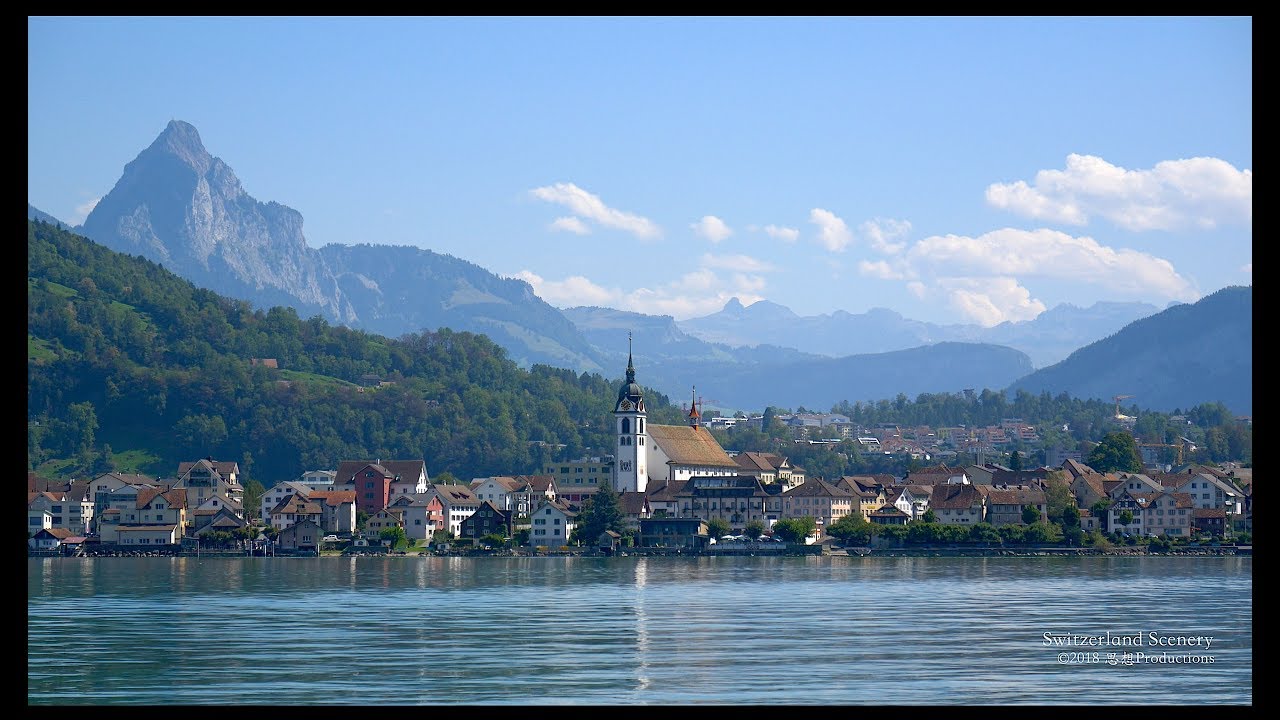 4K Arth-Goldau Zugersee Schwyz SWITZERLND アルプス山脈 - YouTube