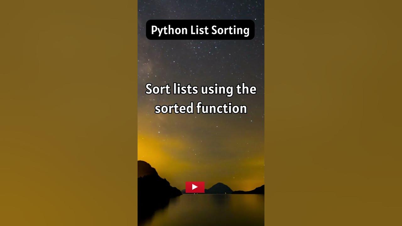 Python List Sorting #shorts - YouTube