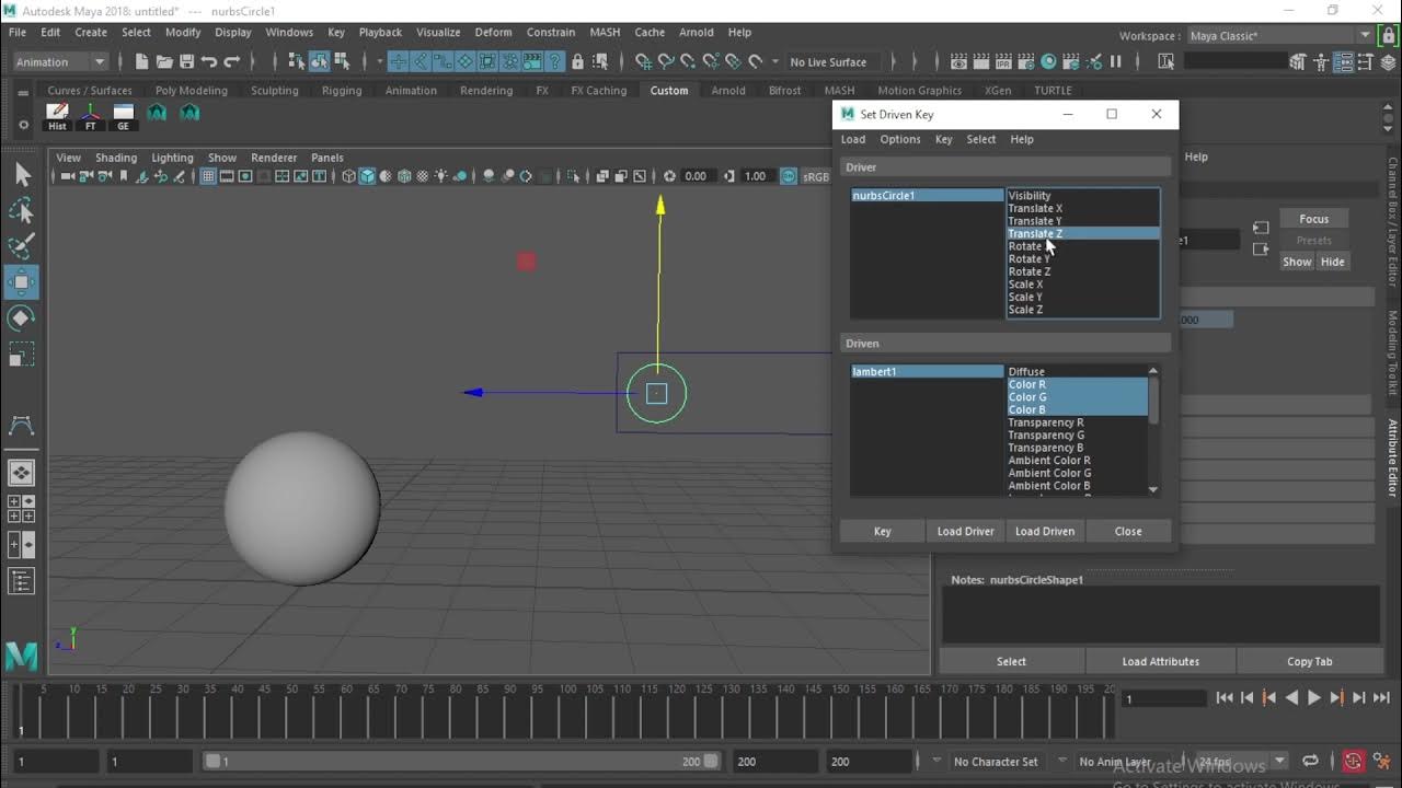 Maya Set driven key - YouTube