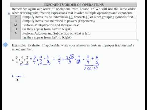 SWL4E10a: Basic Arithmetic - Order of Operations with Fractions - YouTube