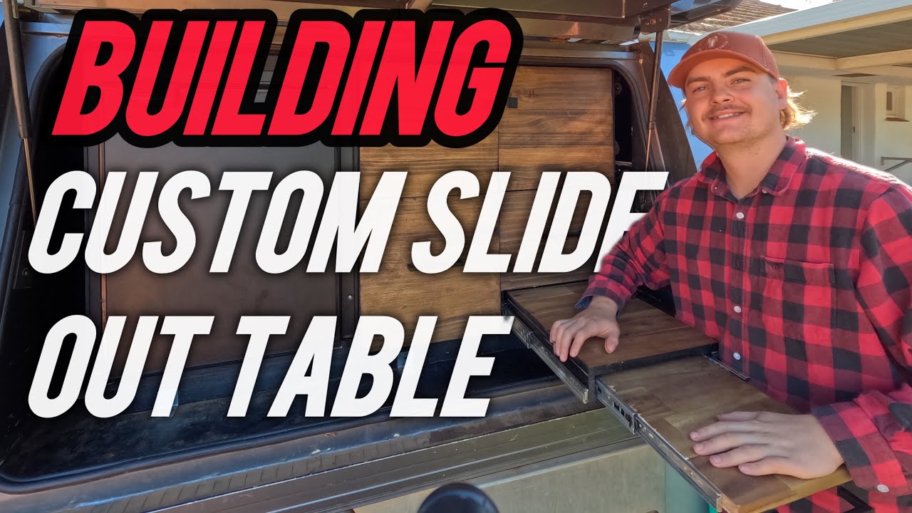 Building a Custom Slide out Table for our Canopy Kitchen Setup in our ...