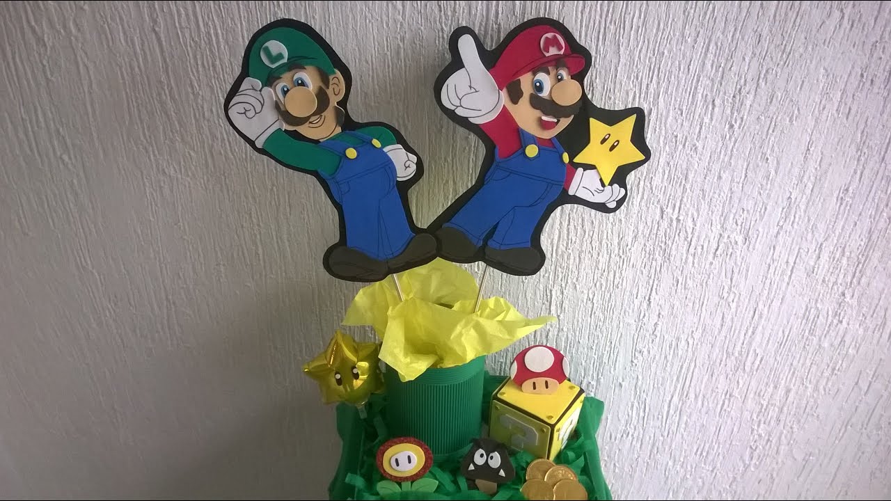 DIY Centro de mesa Mario y Luigi bros!! - YouTube