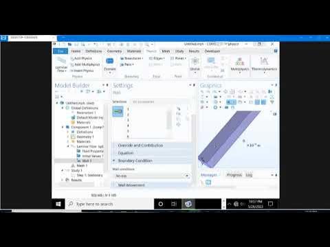 Comsol tutorial E01: Liminar flow simulation of fluid flow within a microchannel - YouTube