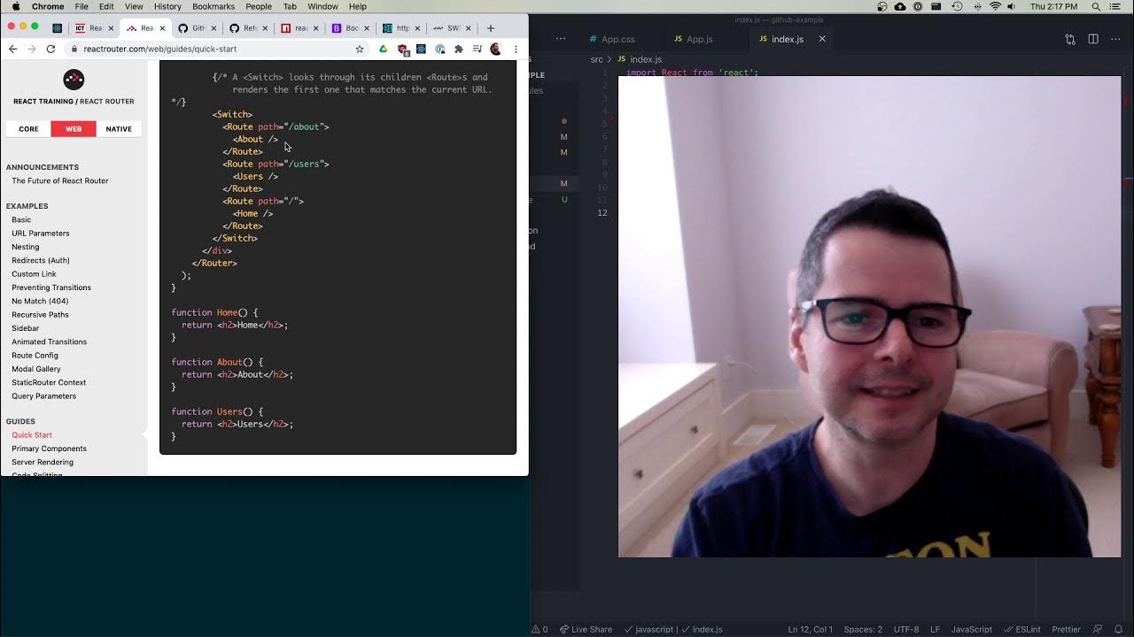 WEB422 Week 04 Part 3 - Using Third Party React Components for Routing and UI - YouTube
