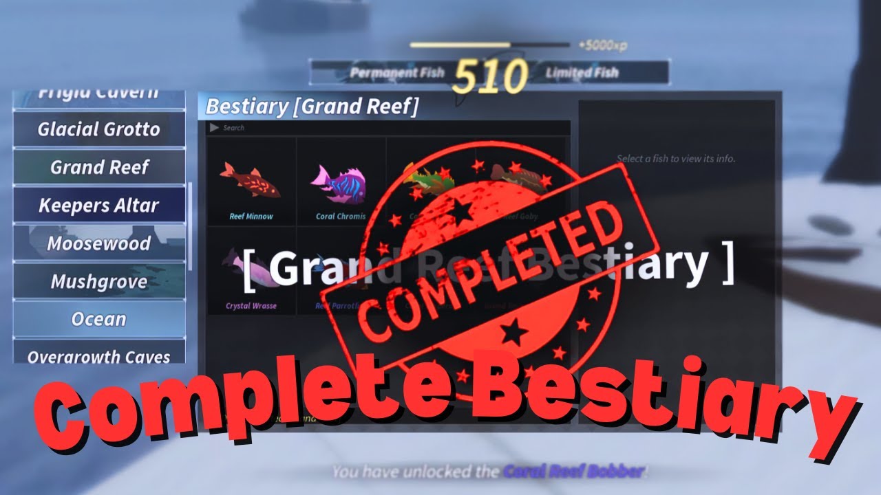 How To Complete Grand Reef Bestiary In Roblox Fisch - YouTube