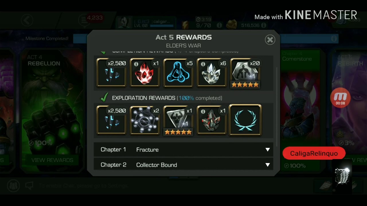 MCOC Act 5 100% Rewards opening - YouTube