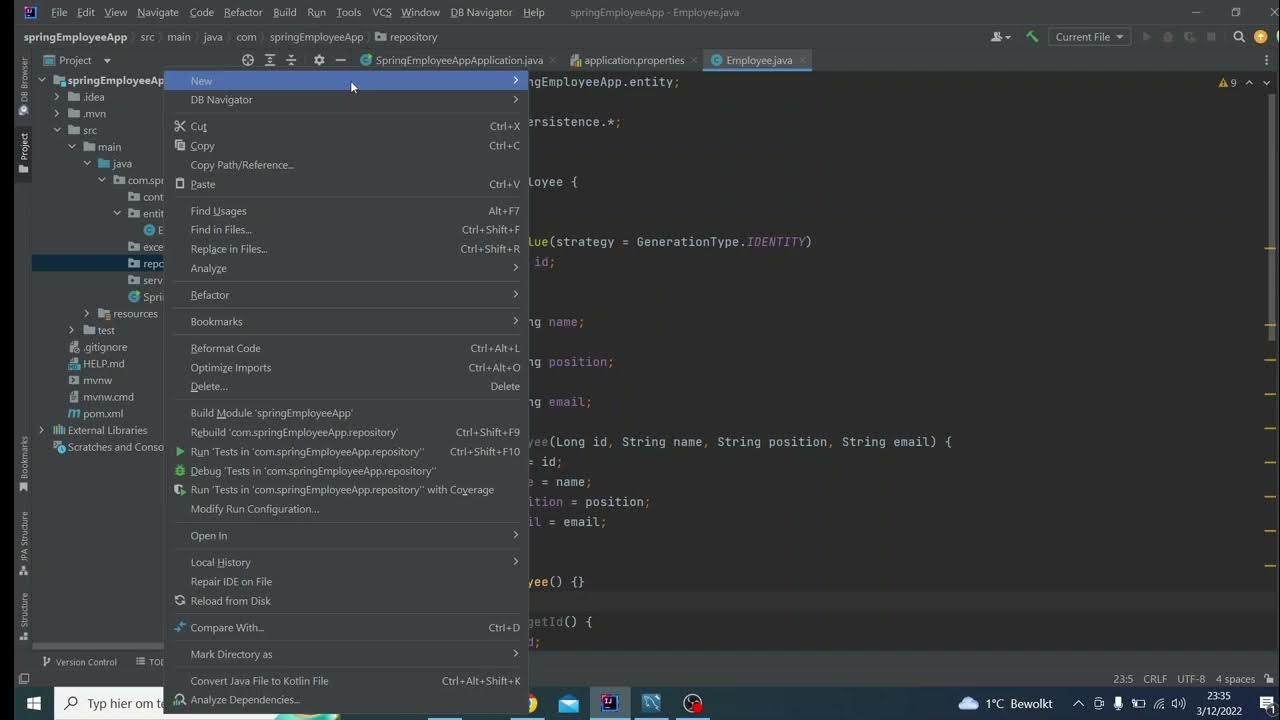 1) Spring RestApi With MySQL - Employee App - YouTube