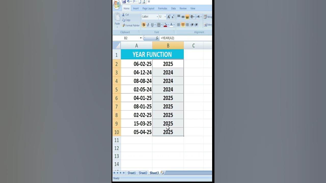 How to Use Year Function || Year Function ka use Kaise Karain - YouTube
