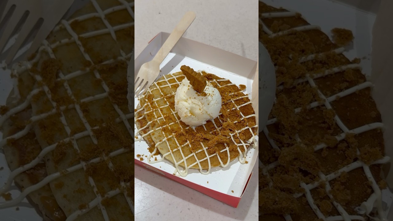 Pancake With Vanilla lotus Biscoff Making mini pan cake - YouTube