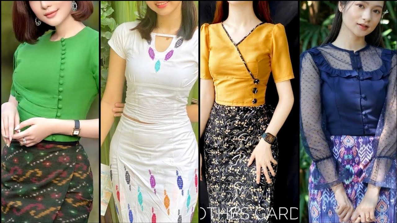 Myanmar dresses 2023 to 2024 stylish collection and new and beautiful outfits of Myanmar part 2 ...