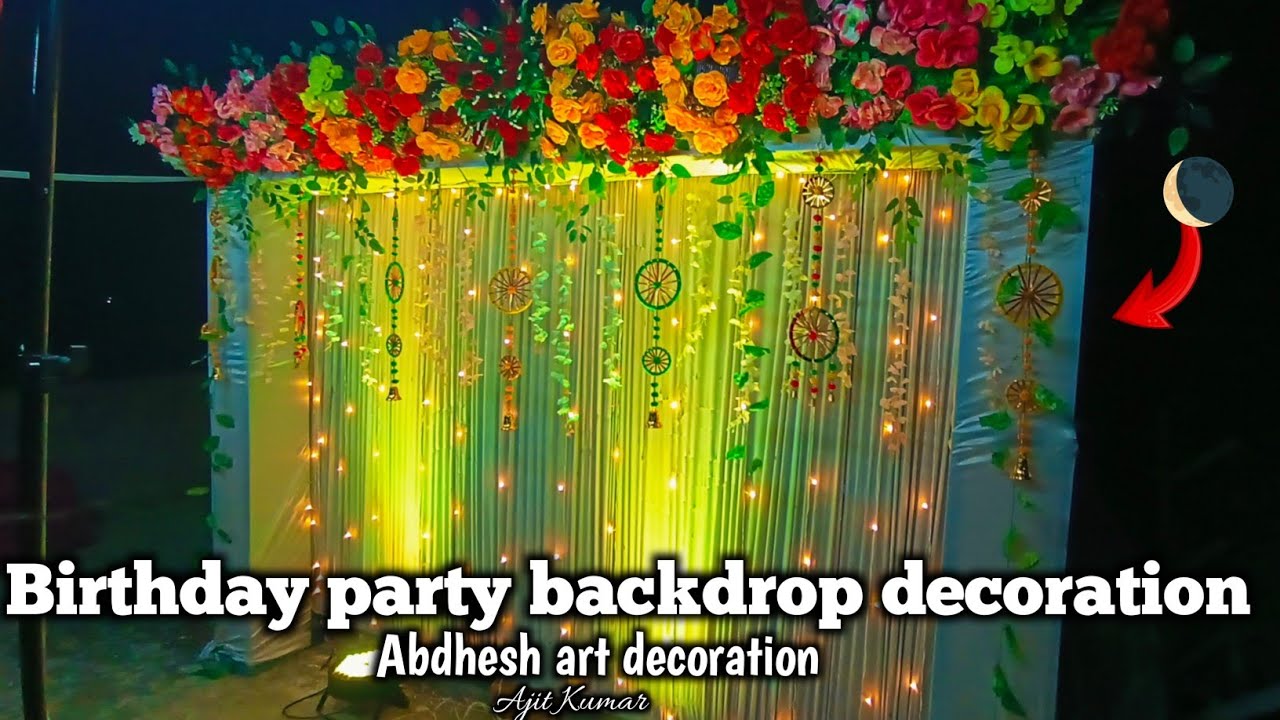 Birthday party backdrop decoration design and selfie point decoration ...