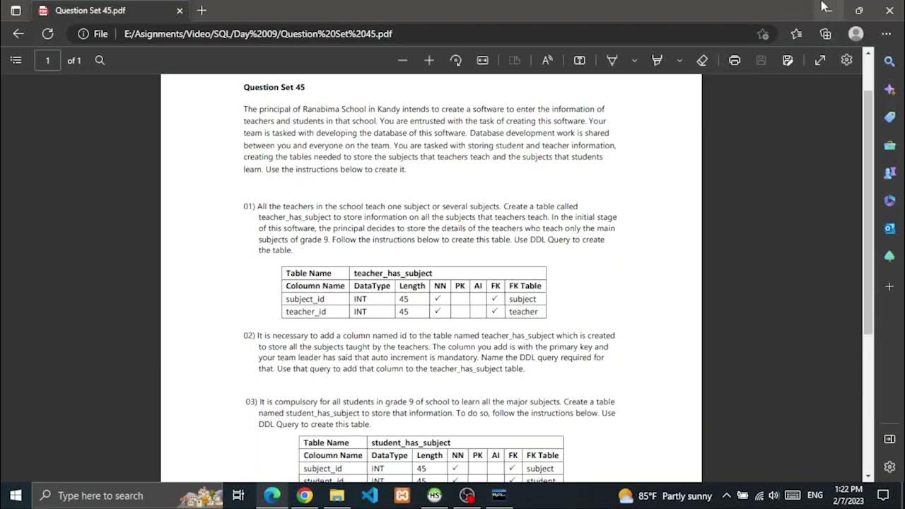 Explain how to create a table with foreign key using DDL Query. - YouTube