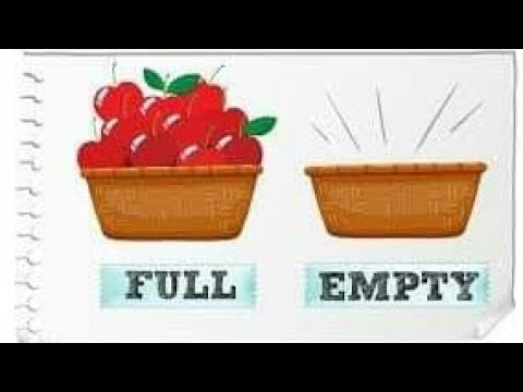 Full and empty concept for kids... for preschoolers and kg class ...
