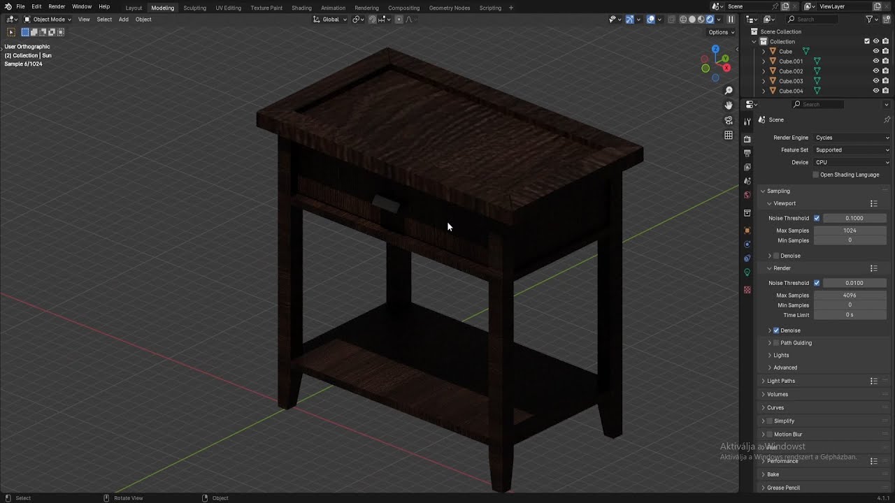 Beginner making a table in Blender - YouTube