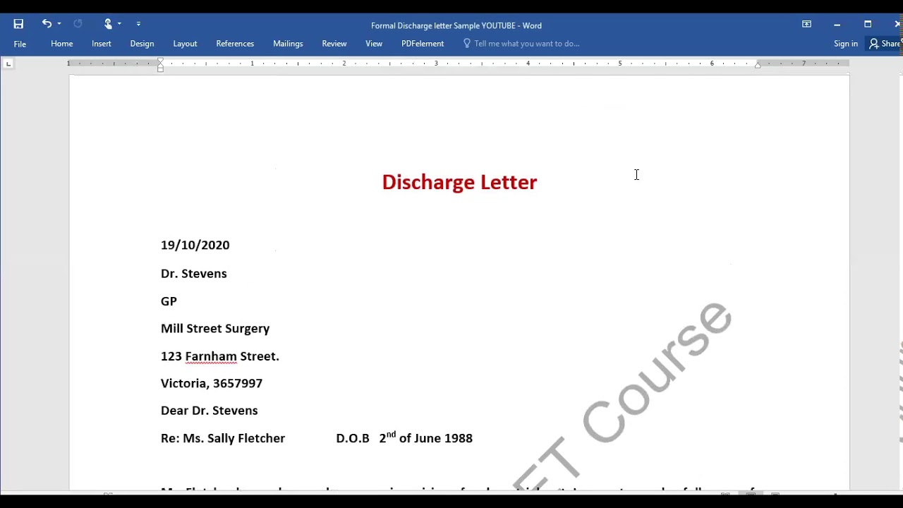 Discharge Letter (OET) by Dr. Fady Assem - YouTube