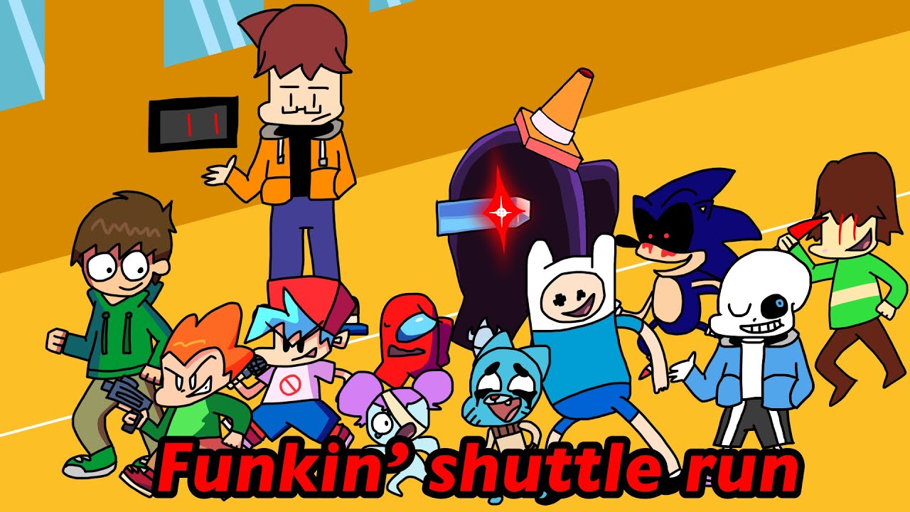 [手書き] FNFのみんなでシャトルラン -Funkin’ shuttle run- - YouTube