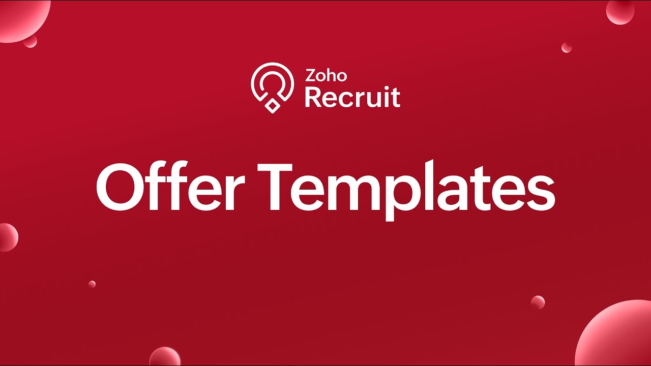 Automate Offer Letters with Custom Templates in Zoho Recruit - YouTube