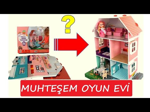 A 101 OYUNCAK MOBİLYALI KARTON EV OYUN EVİ OYUNLARI