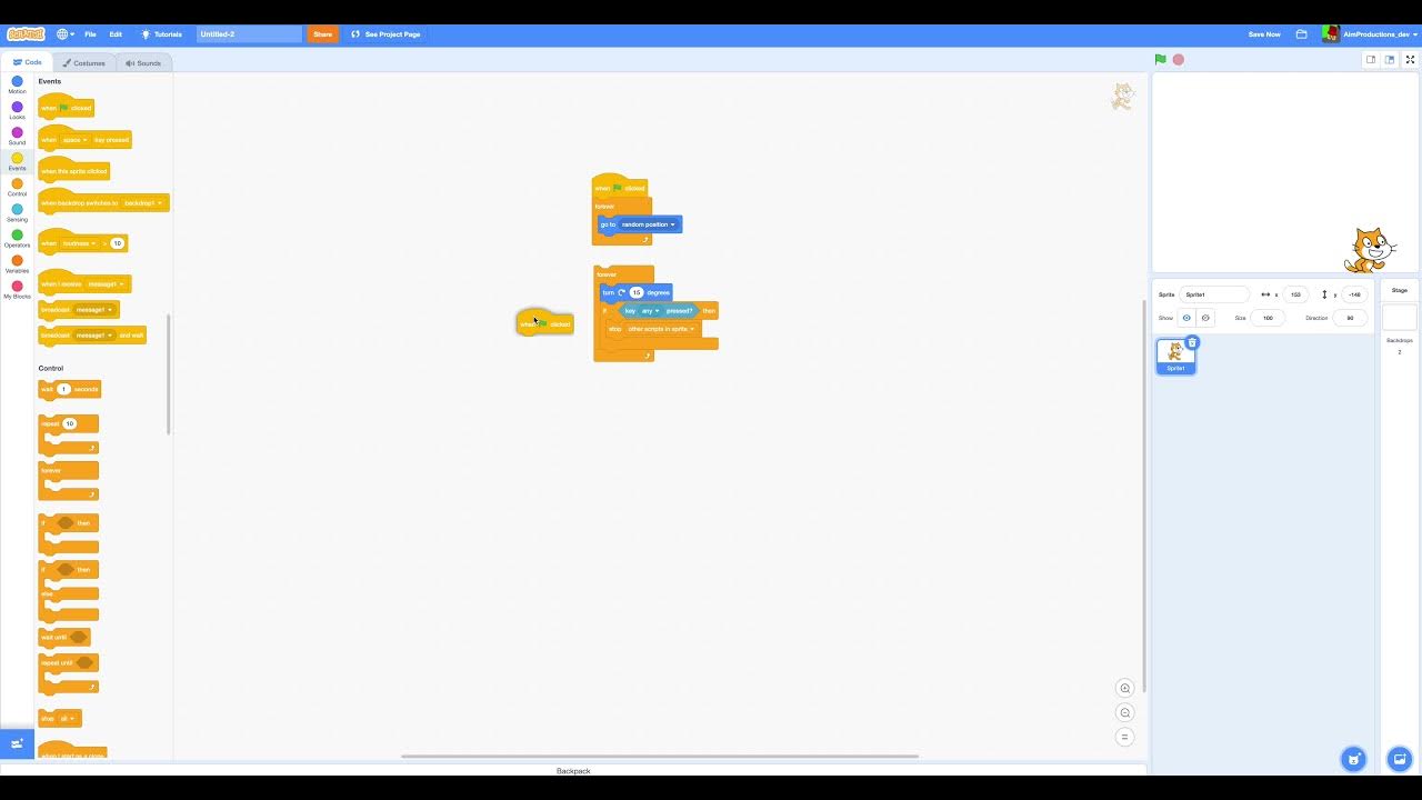 Basics of scratch IF and sensing blocks - YouTube