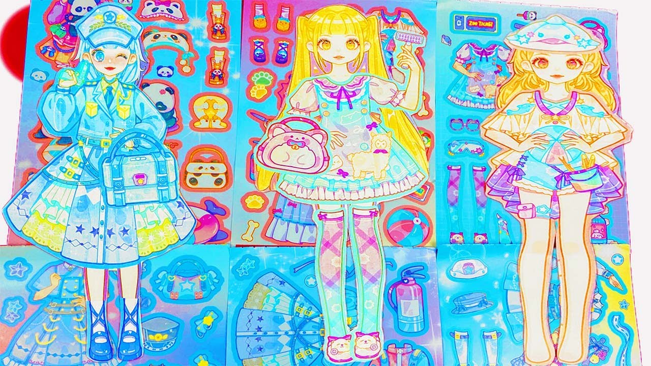 PAPER DIY 🐻 Sheriff Girl Sticker Book,Zoo Ticket,Beautiful Special ...