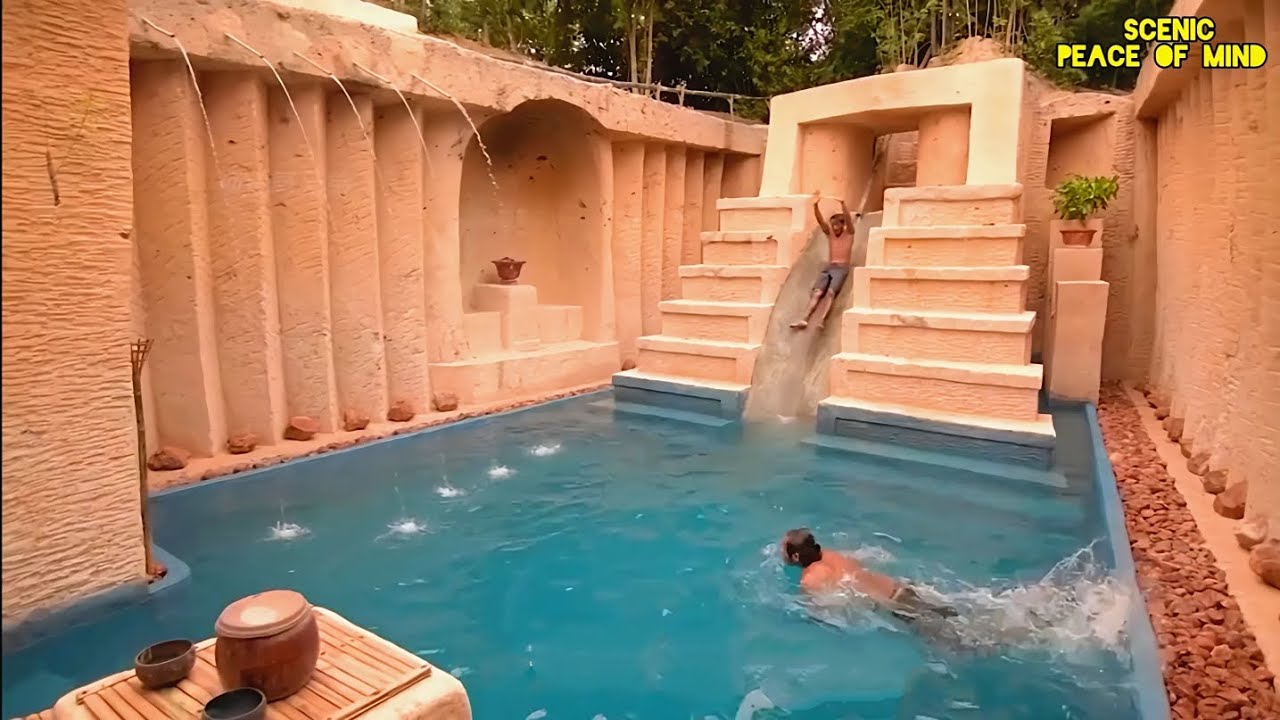 152 DAYS BUILD A MODERN SECRET SWIMMING POOL IN FOREST 🏊‍♀️ ...