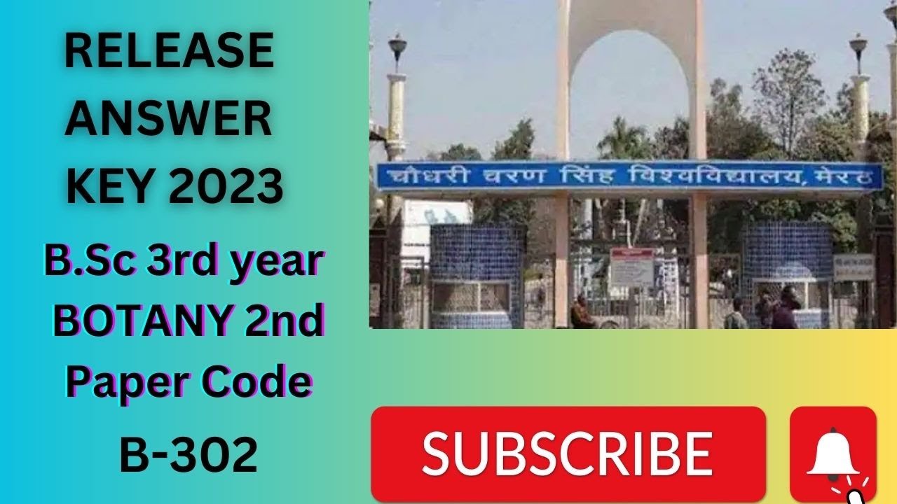 Botany paper 2 bsc 3rd year ||#ccsu answer key 2023|| B.Sc 3rd year ...