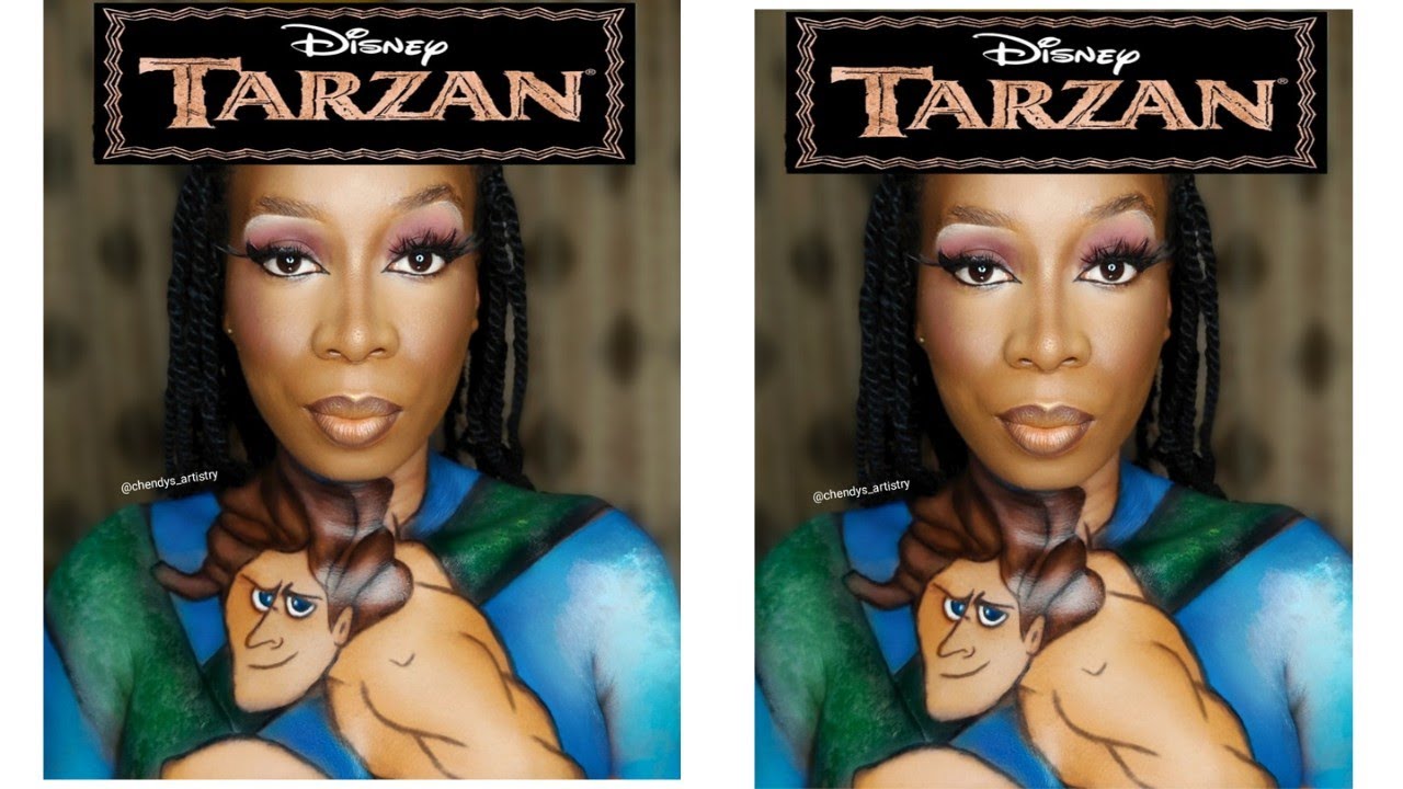 Tarzan inspired body art (makeup) - YouTube