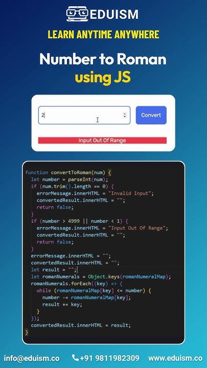 Number To Roman Using Js Coding Javascript Js Programminglanguage Cssbeginners Css Html
