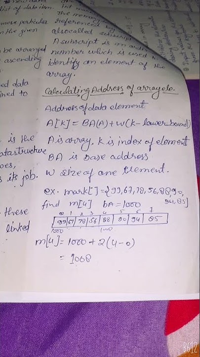 Calculate address in 1D array - YouTube