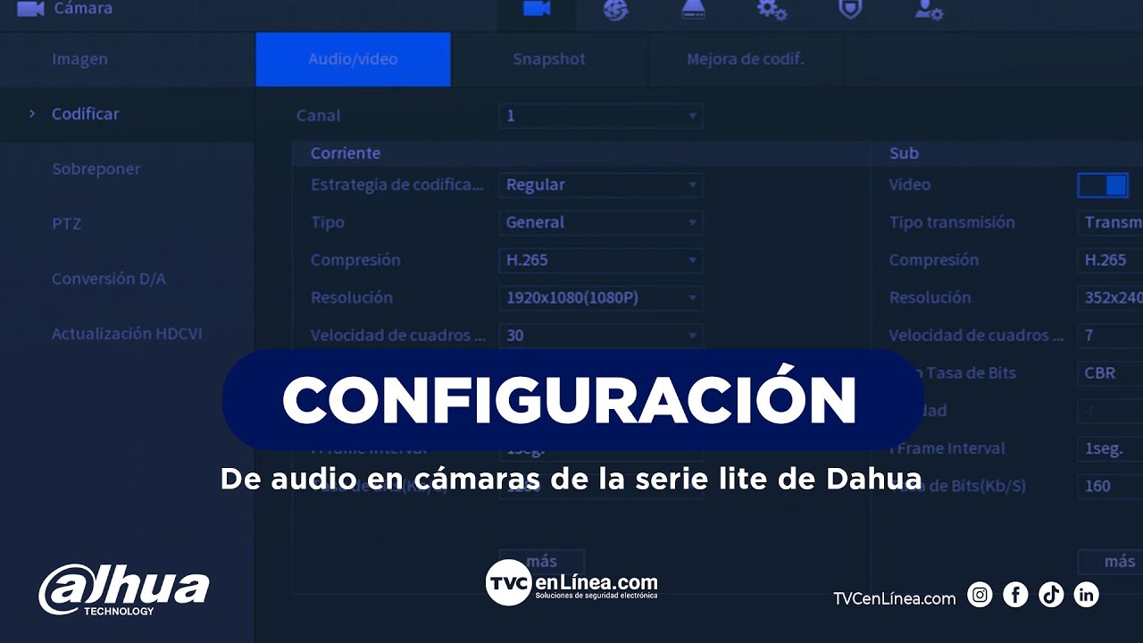 ¿Como configurar el audio en cámaras de la serie lite de Dahua? - YouTube