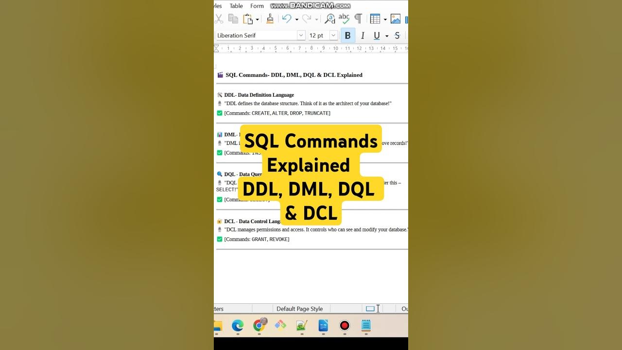 SQL Commands DDL, DML, DQL & DCL Explained #sql #sqlserver - YouTube