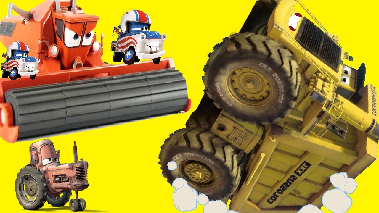 Disney Cars Giant Tow Mater Truck vs Colossus XXL Red Car Rhymes - YouTube
