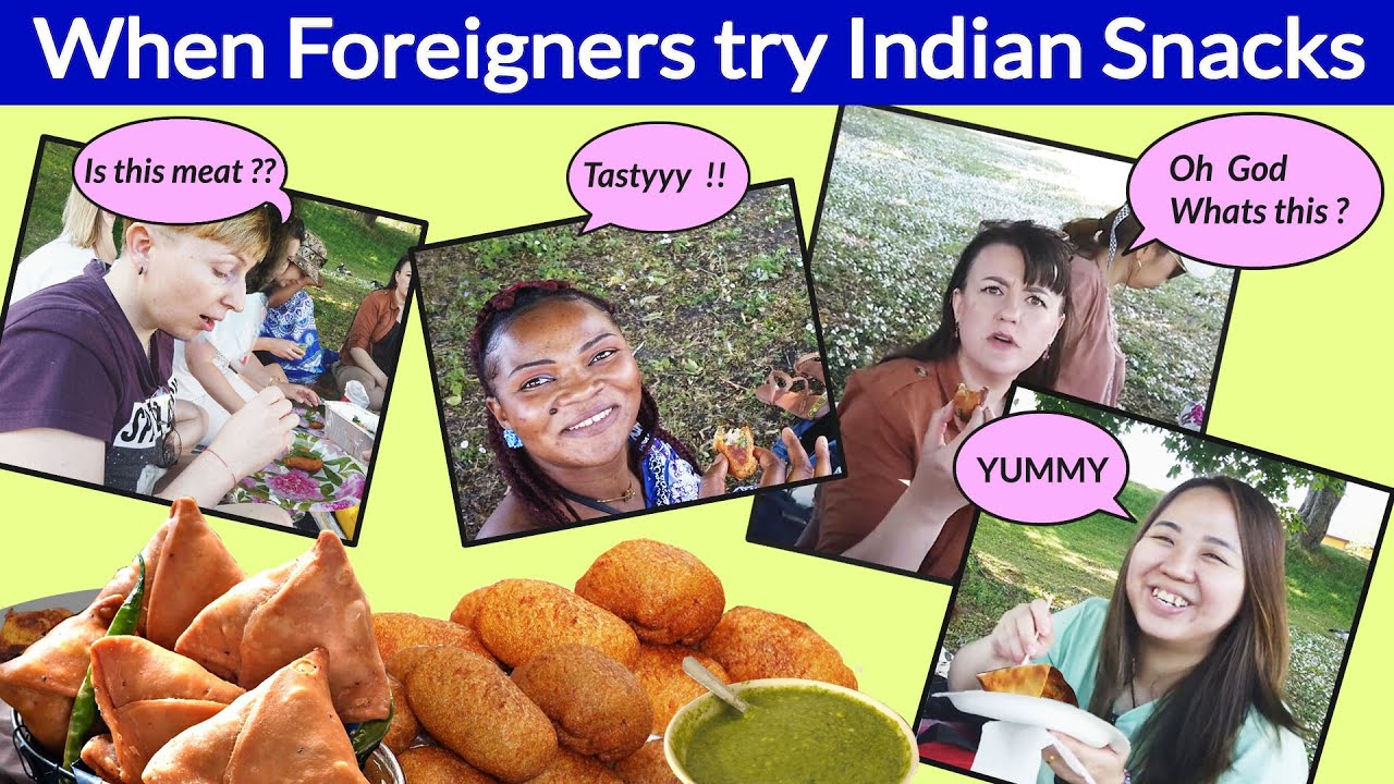 Foreigners Try Indian SNACKS for The First Time | SAMOSA | BREAD ROLL ...