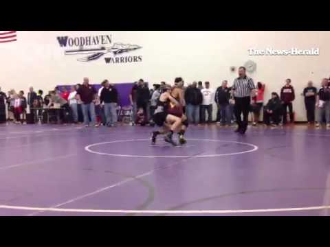 Video #MHSAA regional wrestling #Southgate s Dylan Hoagland 103 lbs ...