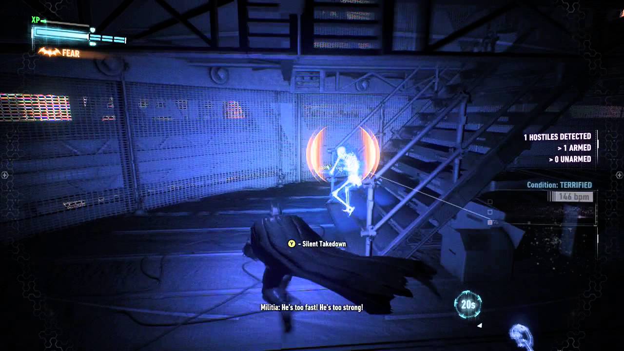 Batman: Arkham Knight (Xbox One) - Militia Soldier meet stairs - YouTube