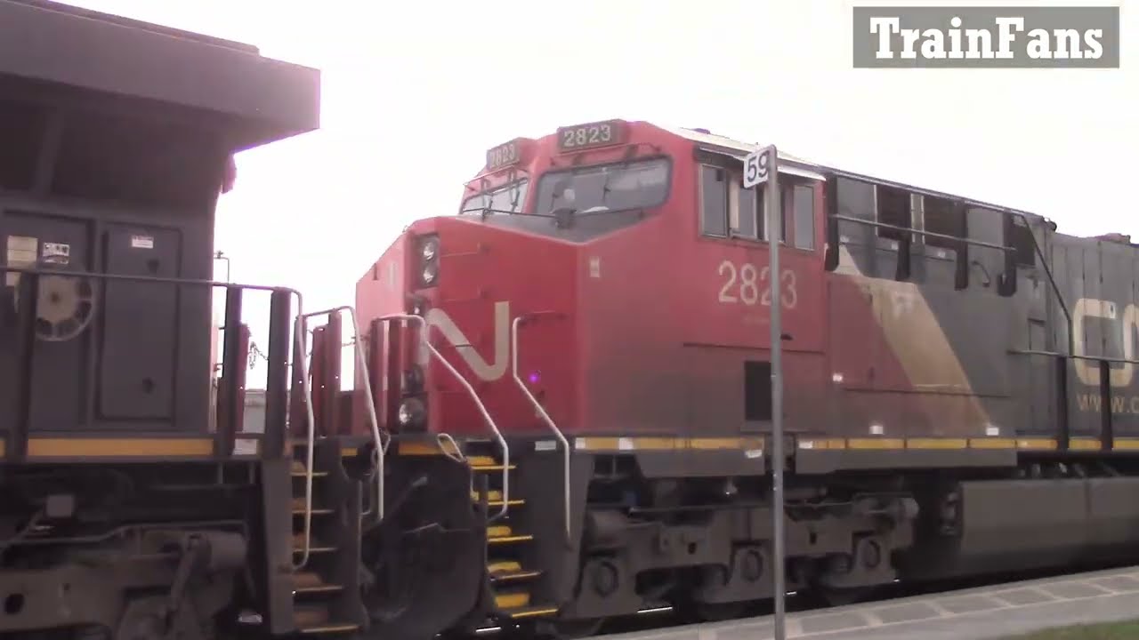 Manifest Train Eastbound CN 3818, CN 2823 & CN 3823 DPU Locomotives On Strathroy Sub - YouTube