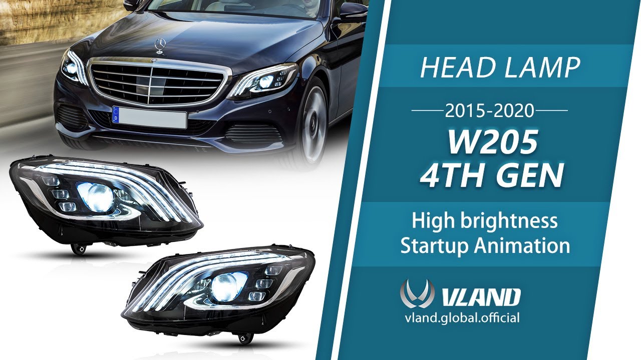 14-20 Mercedes-Benz C-Class 4th Gen (W205) Vland LED Matrix Headlight ...