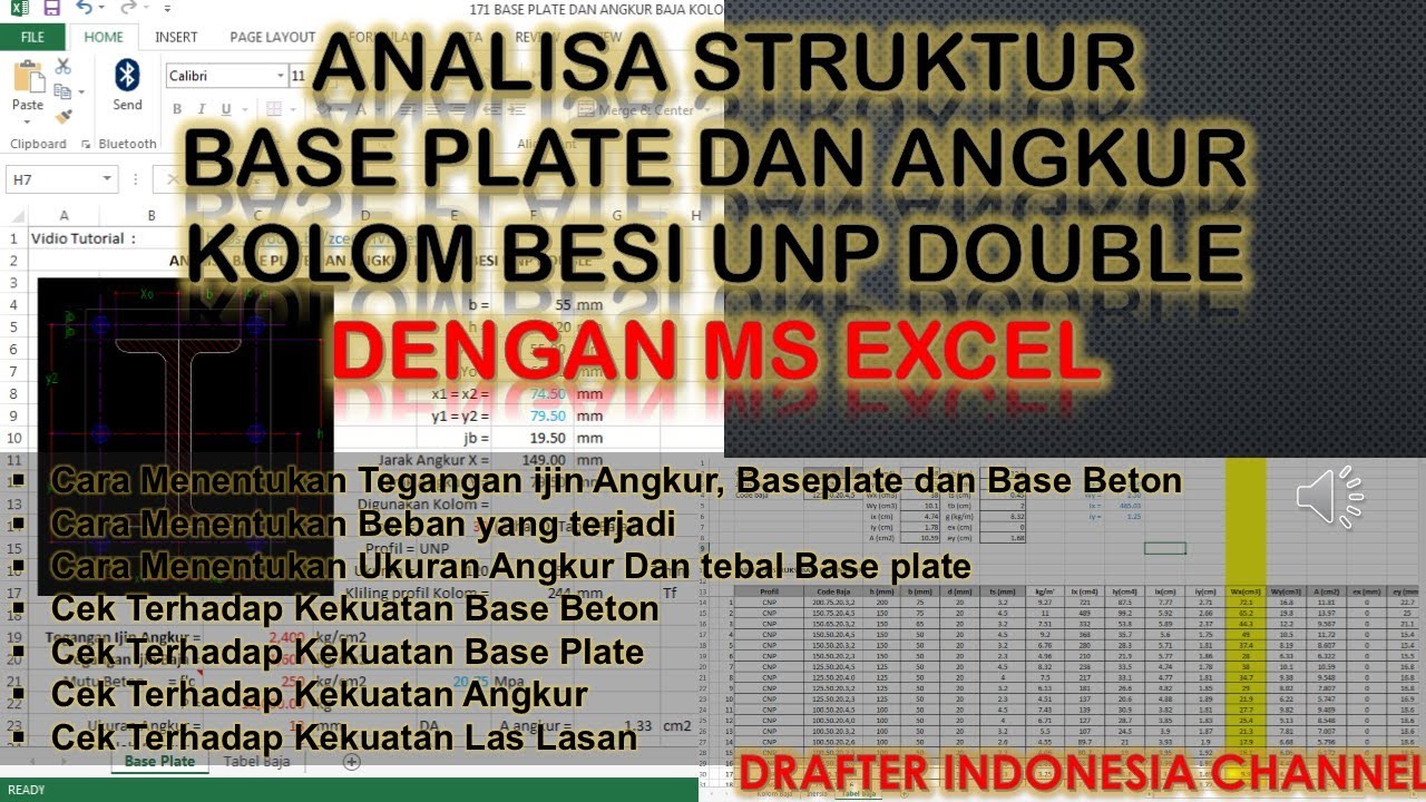 ANALISA STRUKTUR BASE PLATE DAN ANGKUR KOLOM BESI UNP DOUBLE DENGAN MS ...