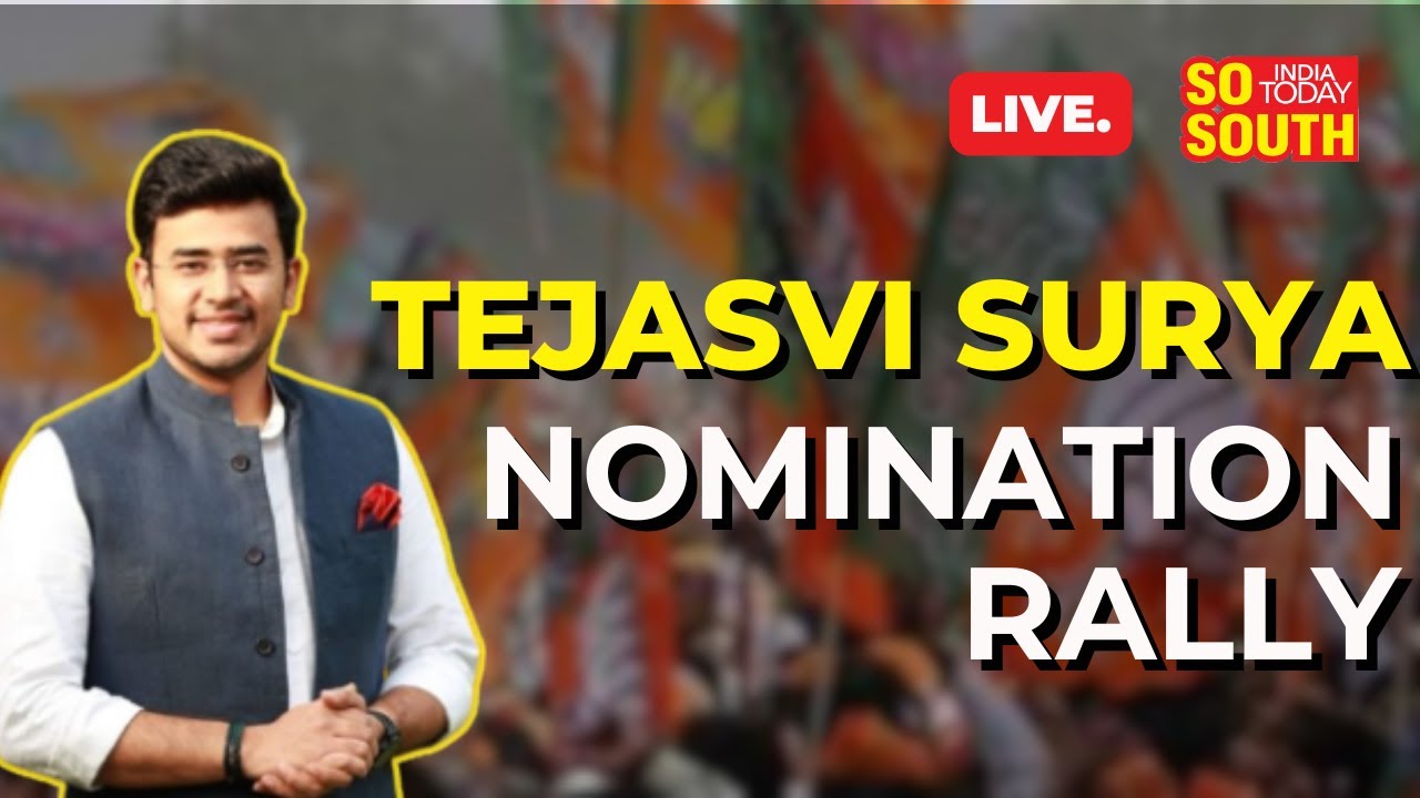 LIVE: Tejasvi Surya BJP Nomination Rally | Bengaluru South - YouTube