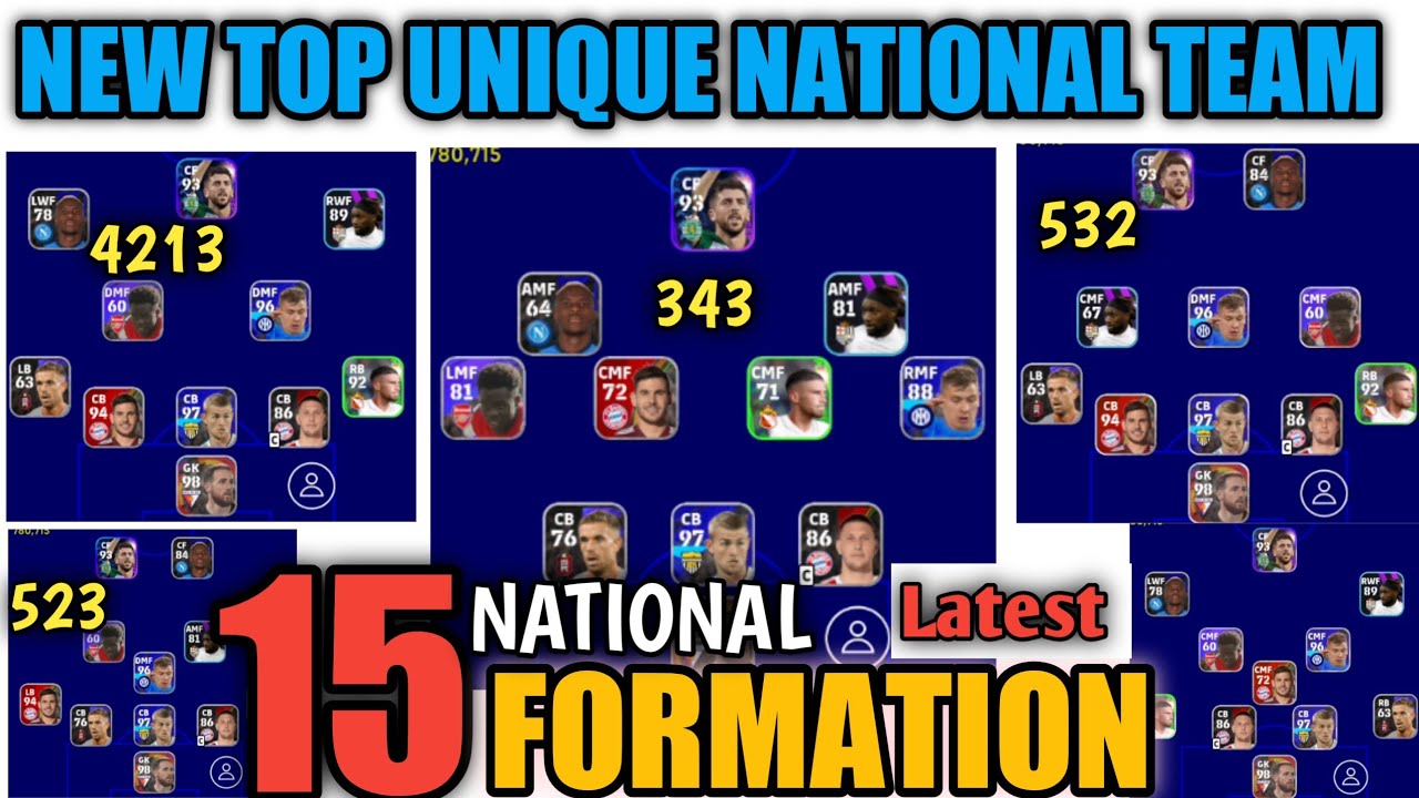 New Top National team FORMATION eFootball mobile|Best National team ...