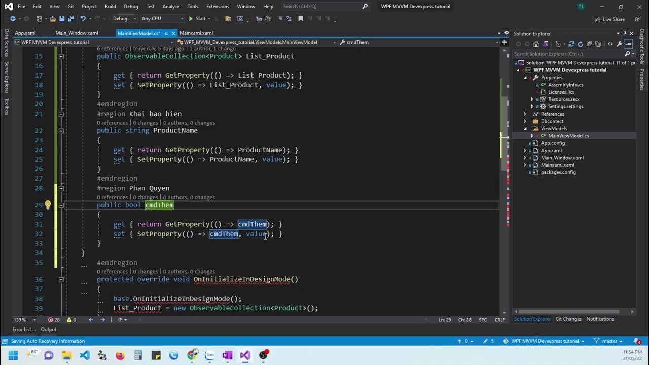 05 WPF DevExpress MVVM CRUD in ViewModel - YouTube