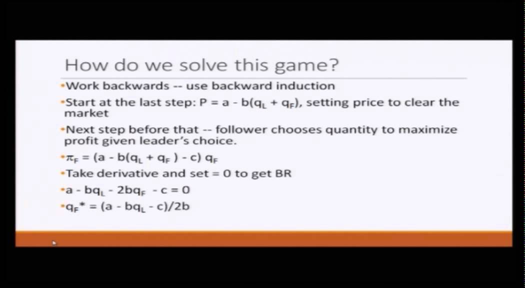 Lecture 31: Stackelberg Leadership Model- introduction and Detailed ...