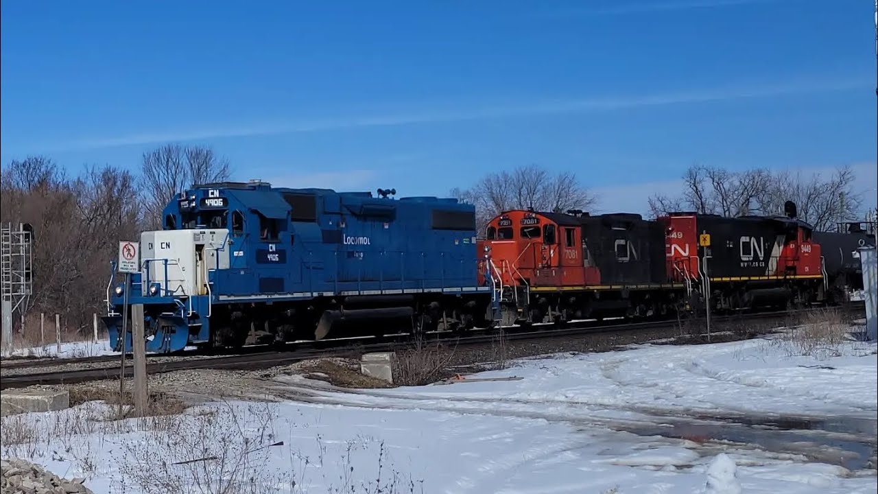 CN 583 - 4906/7081/9449 At The Carew Diamond in Woodstock Ontario - YouTube